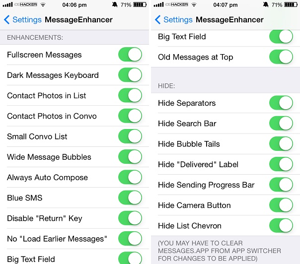 MessageEnhancer tweak brings useful changes to Messages app - iOS Hacker MessageEnhancer tweak brings useful changes to Messages app - iOS Hacker