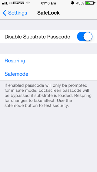 SafeLock tweak only enables Passcode lock when your device is in Safe ... SafeLock tweak only enables Passcode lock when your device is in Safe ...